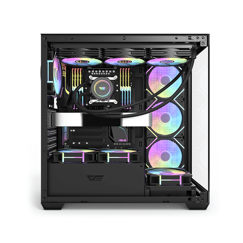 DarkFlash DS900 ATX PC Case 270° Panoramic Glass Mid-Tower ATX Case ...